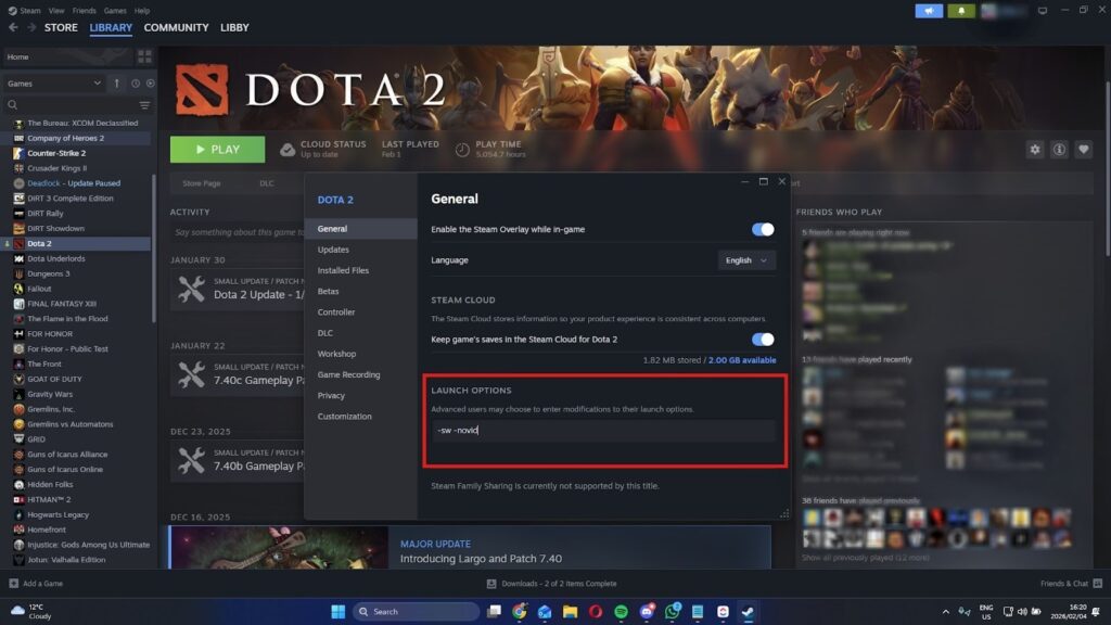 Best Dota 2 Launch Options For Optimal Performance